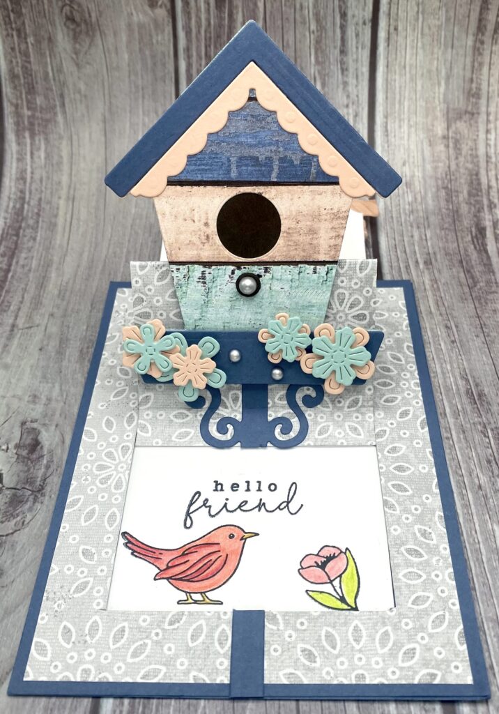How to Make a Pretty Pop Up Country Birdhouse - The Wandering Stamper