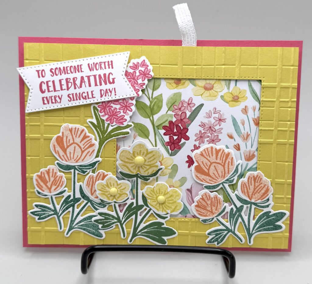 How to Make a Pretty Pull Tab Window Card - The Wandering Stamper