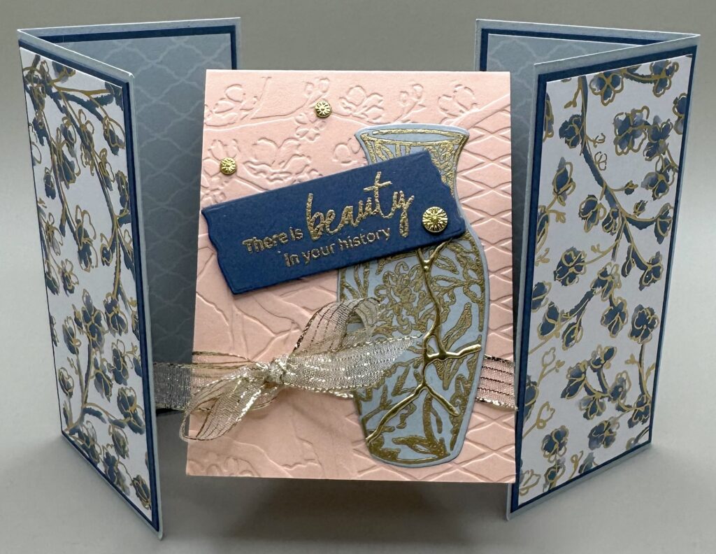 How to Make a Kintsugi Inspired Floating Image Card - The Wandering Stamper